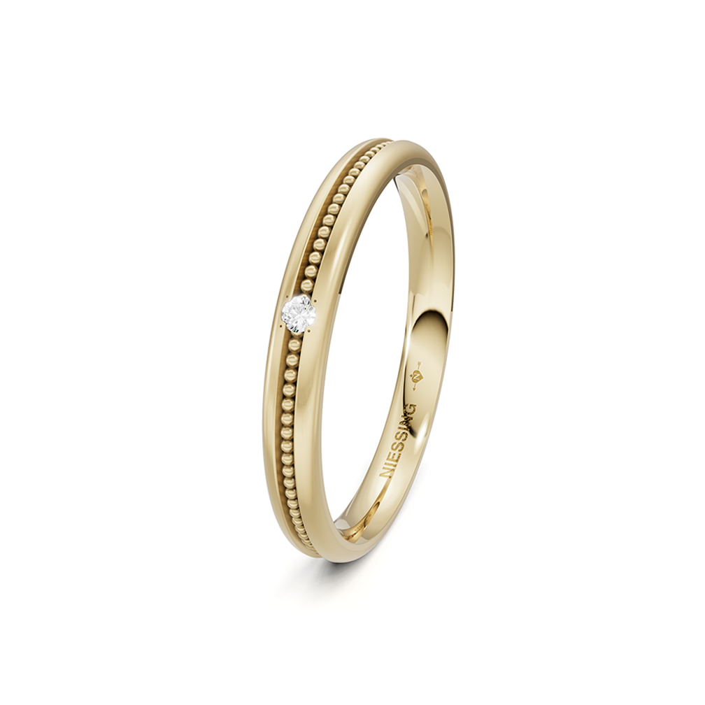 Niessing Art Déco mittig | 2,5 | 1,6 | 1,6 | 1 | Au 750 | Ivory | Satin | 2,5 | 1 ...