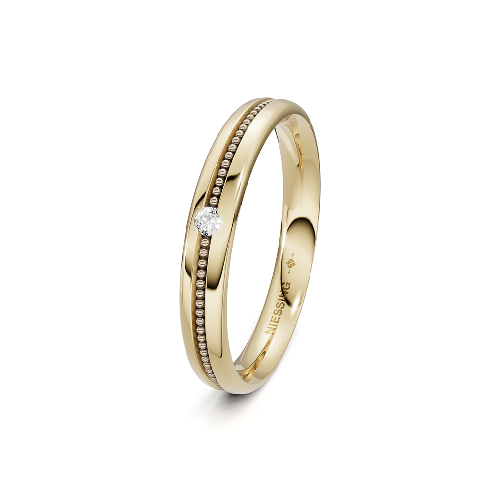 Niessing Art Déco mittig bicolor | 3 | 1,6 | 1,6 | 1 | Au 750 | Ivory | Au 750 | Sand Gray ...