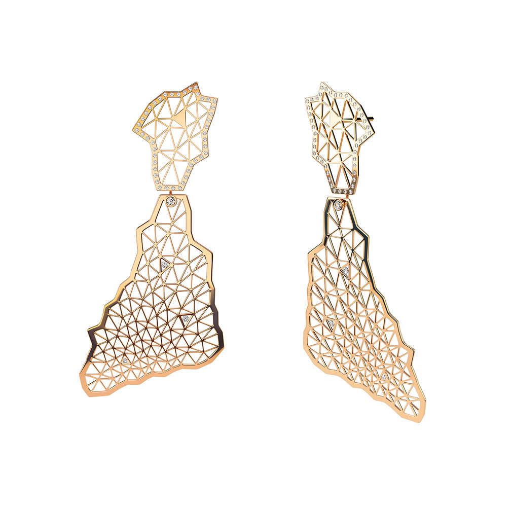 Niessing Topia Vision Triangle diamond earrings | Au 750 | Fine Rose ...
