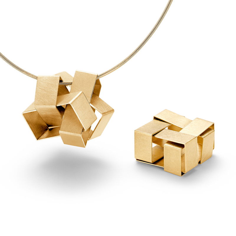 Niessing Cube pendant | Au 750 | Fine Gray ...